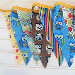 Owl Fabric Banner/ Bunting Banner/ Nursery Decor/ Baby Shower-birthday ...