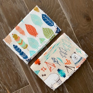 Woodland Burp Cloths, Tribal Burp Rag, Bear Spit up Rag, Burp Cloth Set ...