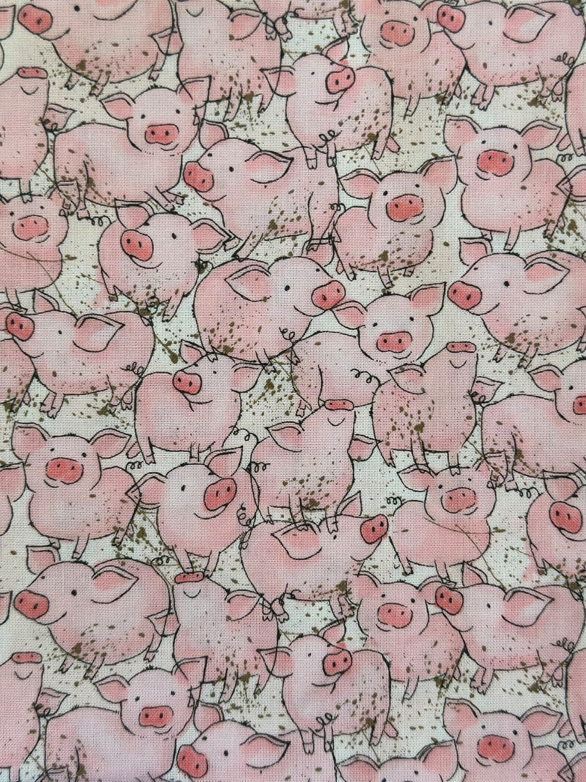 Pig Dish Drying Mat Set: Quilted Cotton Dish Drainer Towel, Handmade ...