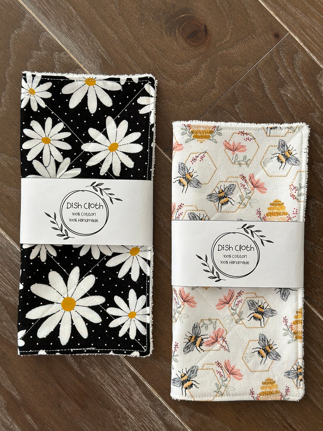 Daisy Dishcloth Set- Bumble Bee Dish Cloth- Handmade Kitchen Gift ...