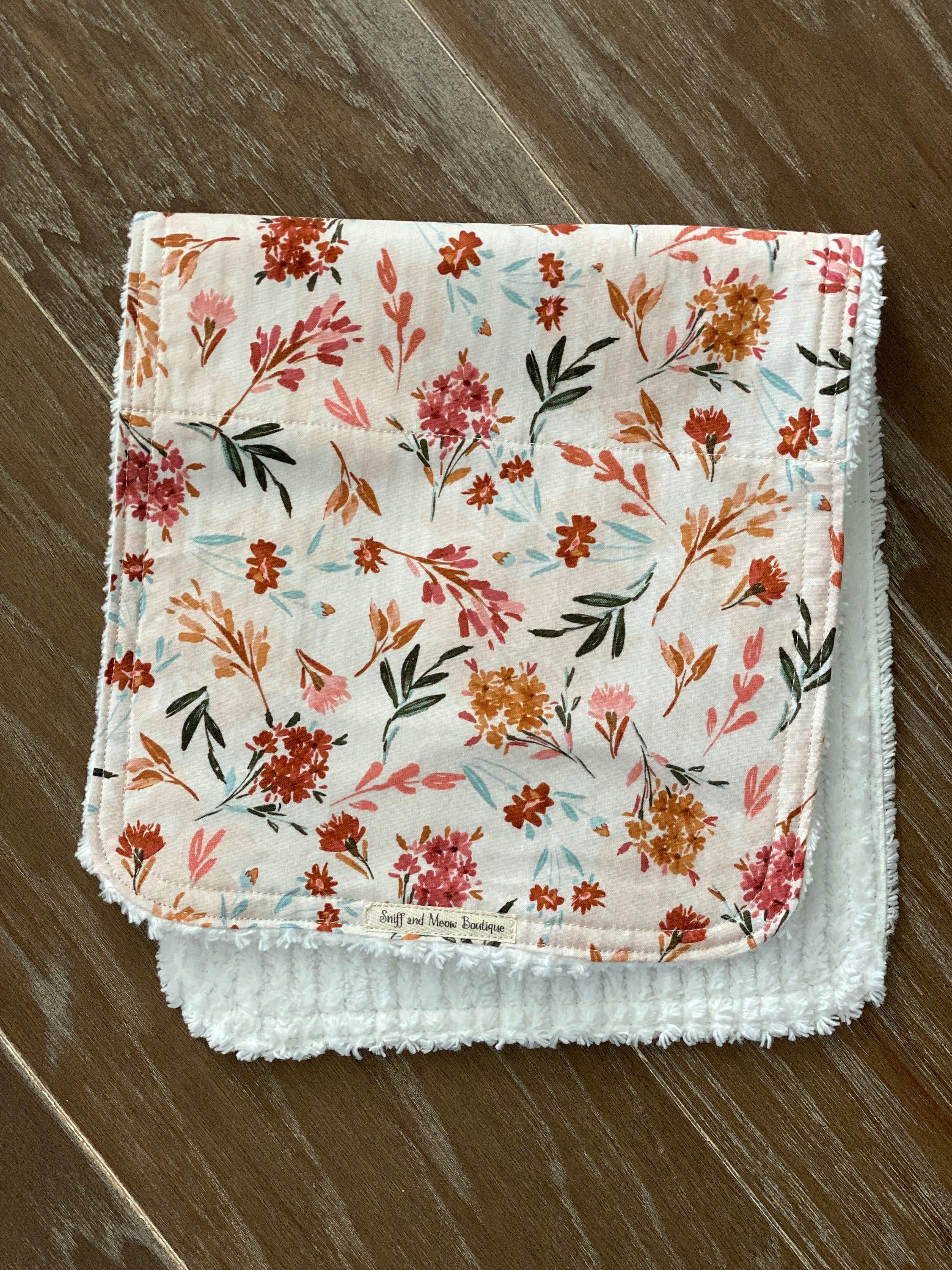 Autumn Floral Burp Cloth Set, Baby Girl Burp Rags, Best Baby Gift ...