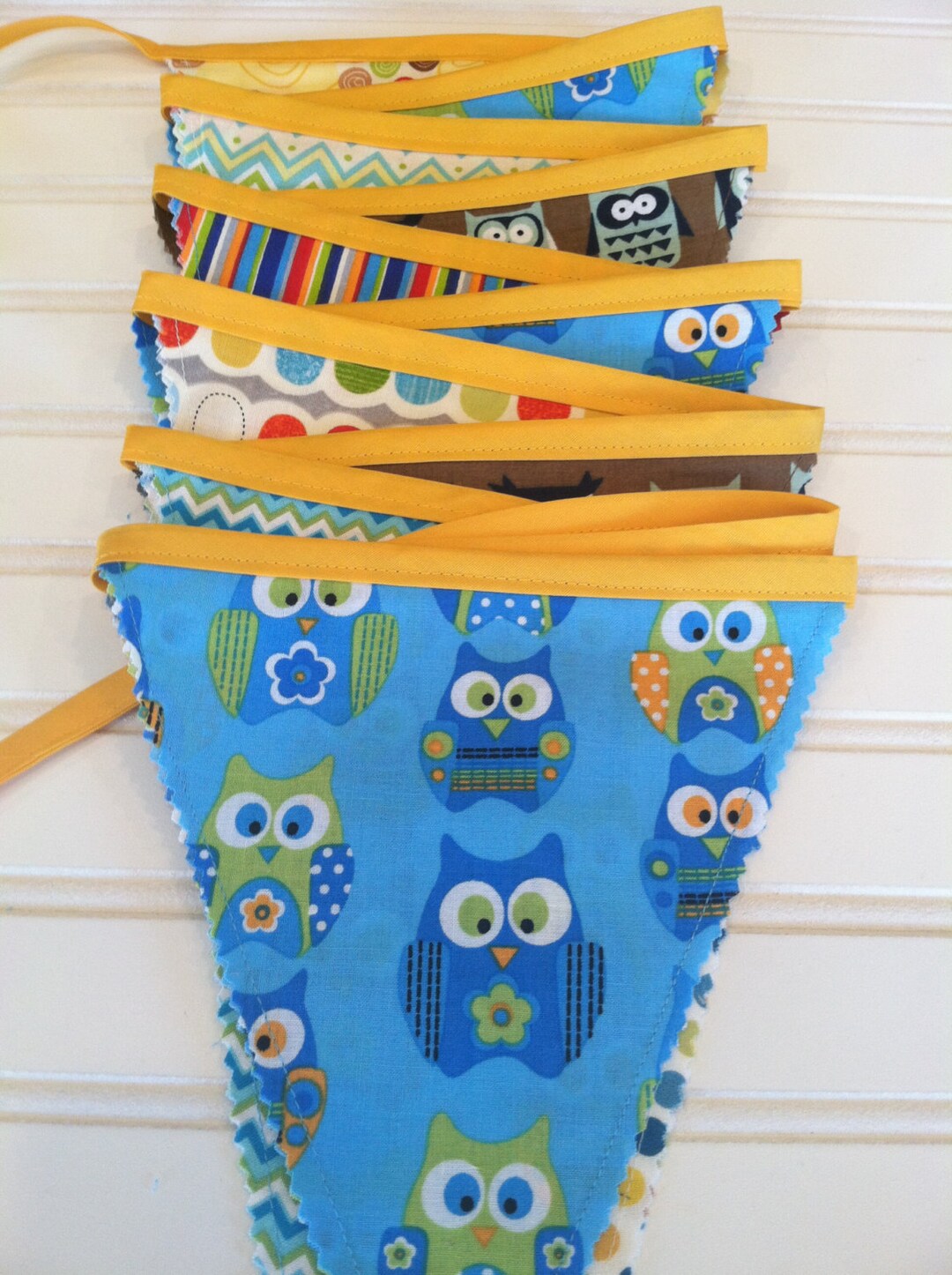 Owl Fabric Banner/ Bunting Banner/ Nursery Decor/ Baby Shower-birthday ...