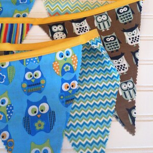 Owl Fabric Banner/ Bunting Banner/ Nursery Decor/ Baby Shower-birthday ...