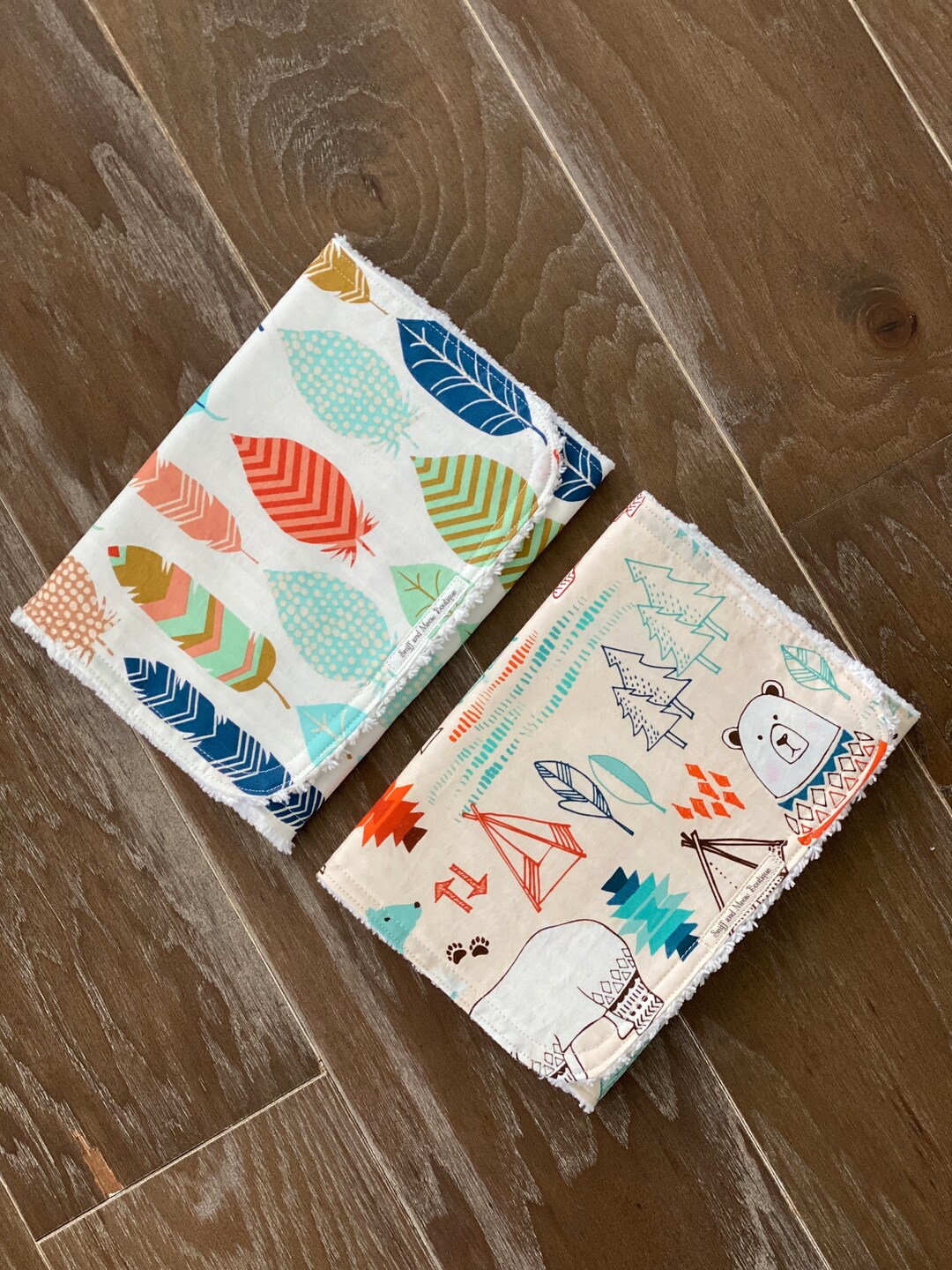 Woodland Burp Cloths, Tribal Burp Rag, Bear Spit up Rag, Burp Cloth Set ...