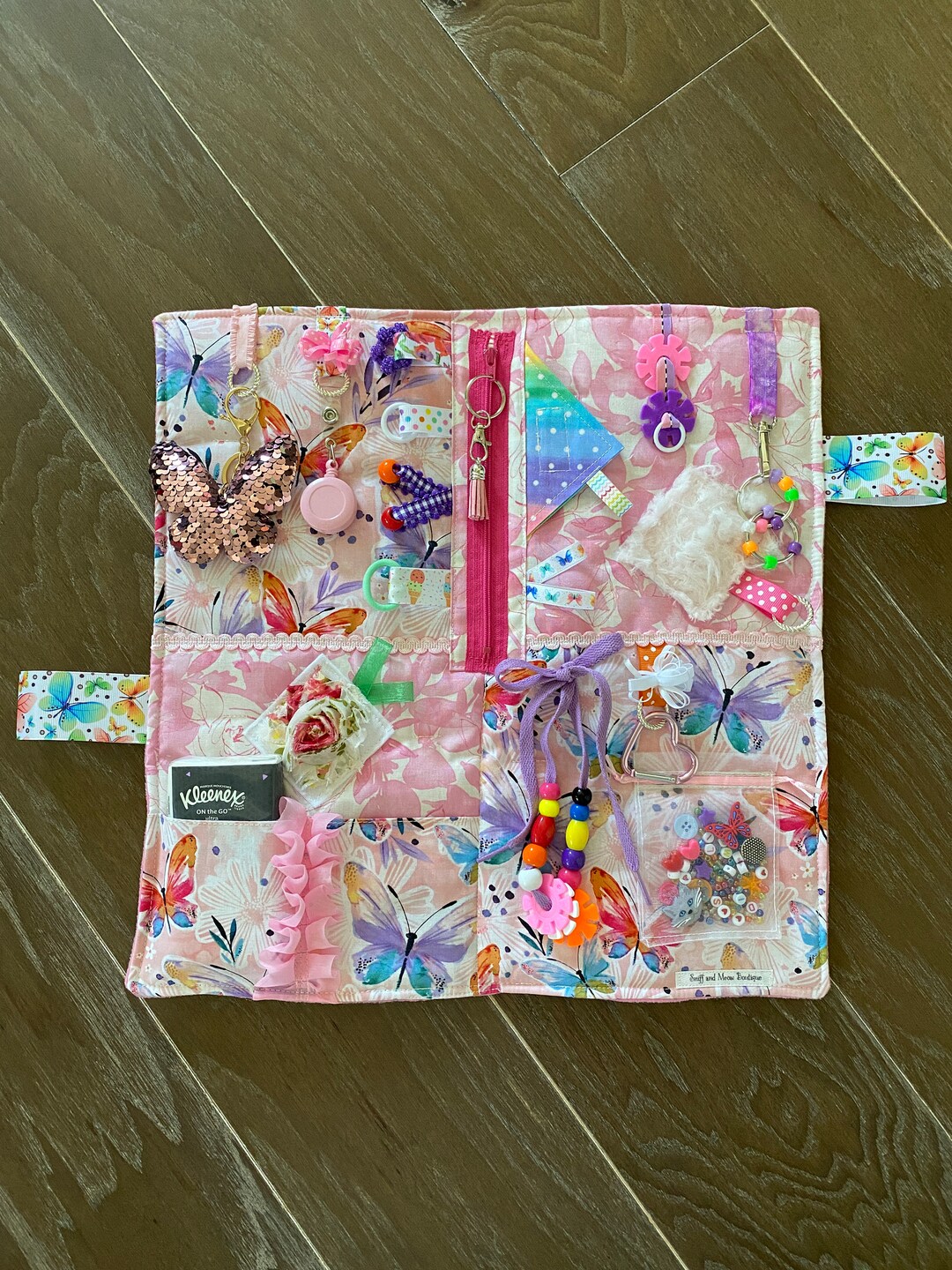 Valentine's Day Fidget Blanket Fidget Mat Butterfly Pink Purple ...