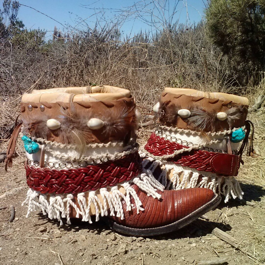 Baja California Custom Upcycled Reworked Repurposed Boots - Etsy