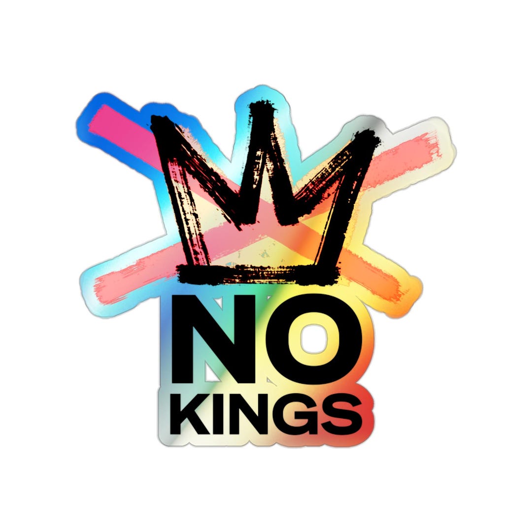 Holographic No Kings Sticker - Die-cut Decals for Skateboards, Laptops ...