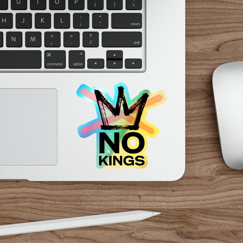Holographic No Kings Sticker - Die-cut Decals for Skateboards, Laptops ...