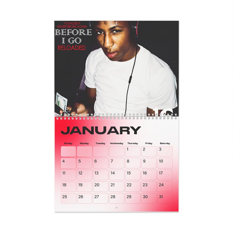 Hip Hop Wall Calendar 2026, NBA Youngboy Wall Calendar 2026, Music Fan ...