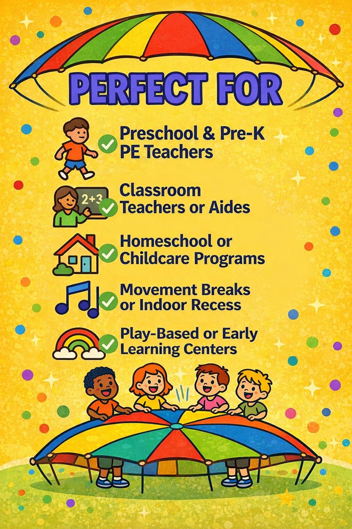 Pre K Parachute Playtime - Preschool Physical Education and Movement ...