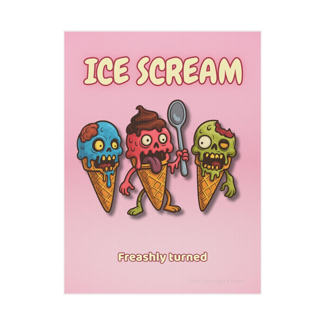 Ice Scream Zombie Cones Yard Sign - Funny Halloween Lawn Decor - Etsy
