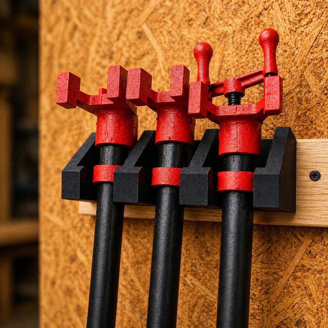 3/4 Pipe Clamp Rack | Wall Mount Clamp Holder | Bar Clamp Storage ...