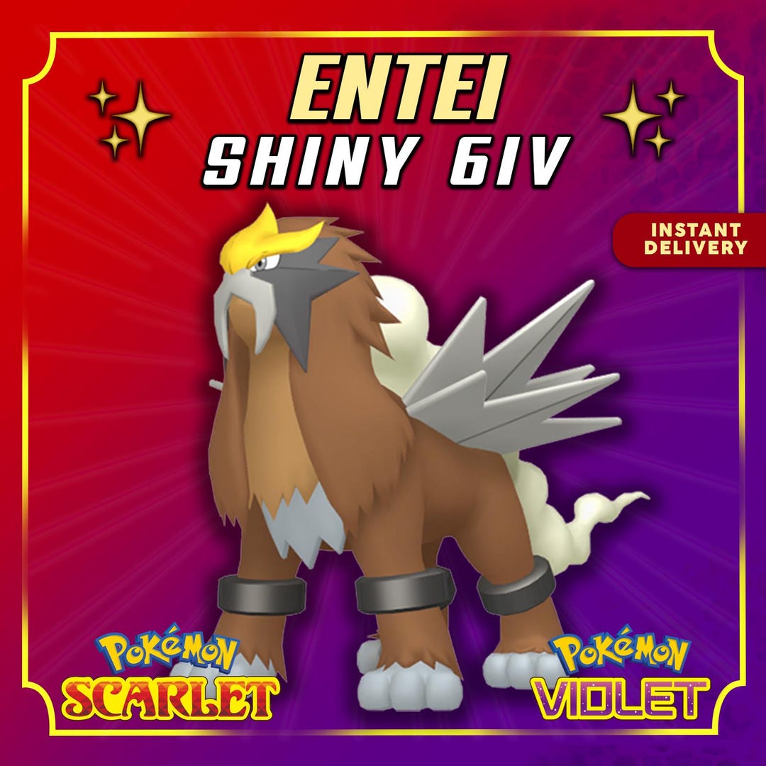 Pokemon Scarlet / Violet ENTEI Shiny 6IV / Holgind Masterball / Fast ...