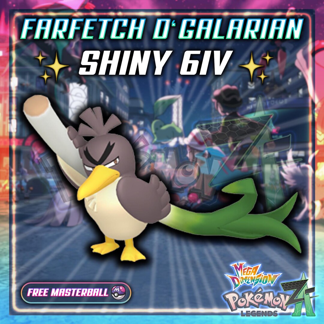 Pokemon Legends Z-A FARFETCH'D GALAR Shiny 6IV / Competitive Set Battle ...