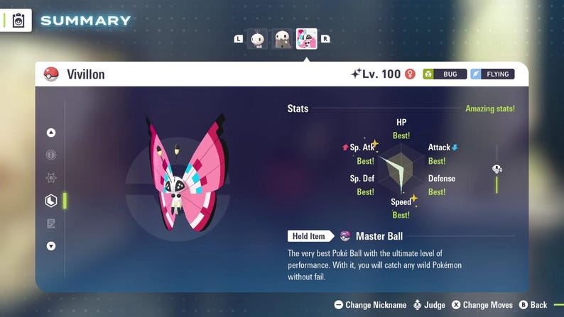 Pokemon Legends Z-A VIVILLON Shiny 6IV / Competitive Set Battle Ready ...