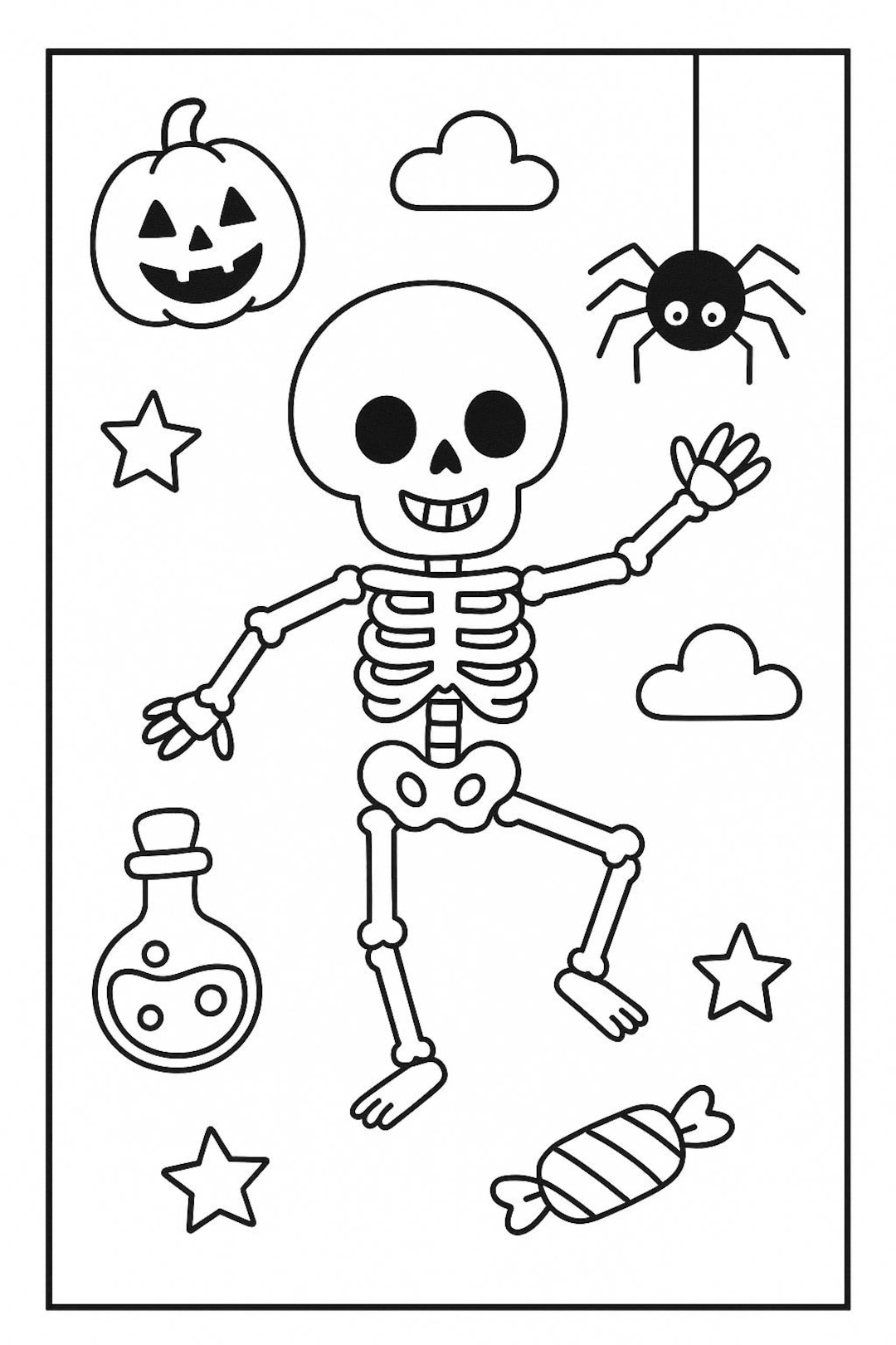 Cute Halloween Coloring Pages for Kids – Spooky Printable Book (digital ...