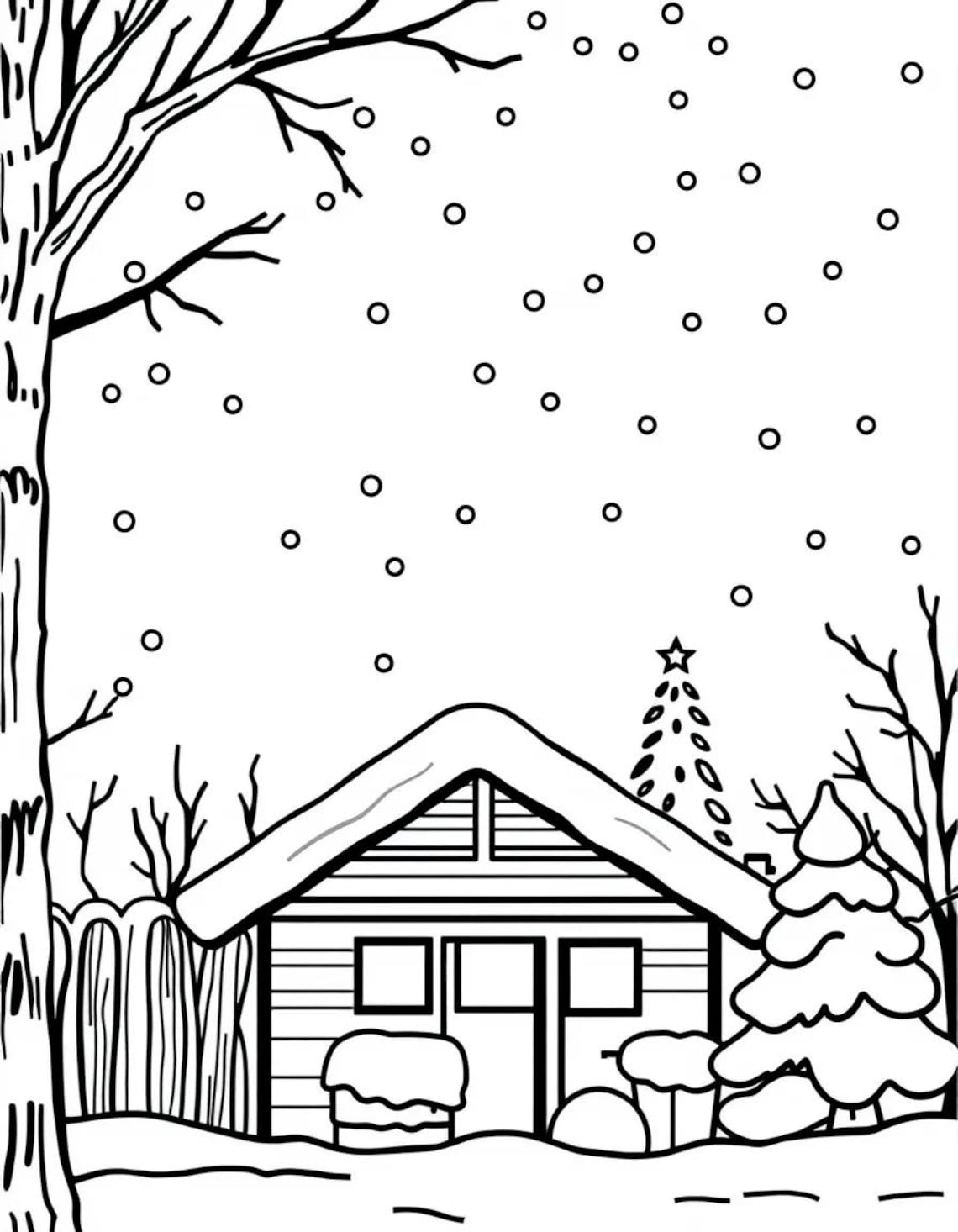 100 Winter Coloring Pages – Snowy Landscapes, Christmas Scenes & Cozy ...