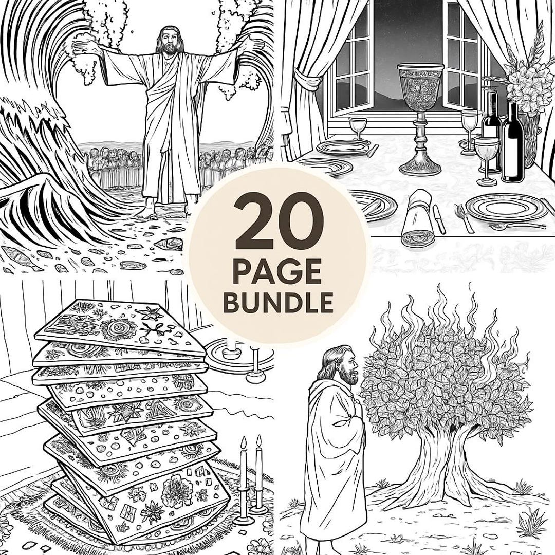 Passover Coloring Pages – 20-page Printable Bundle | Pesach Activities ...