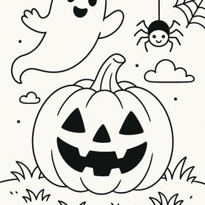 Spooky Halloween Coloring Book for Kids – Printable Pages (digital ...