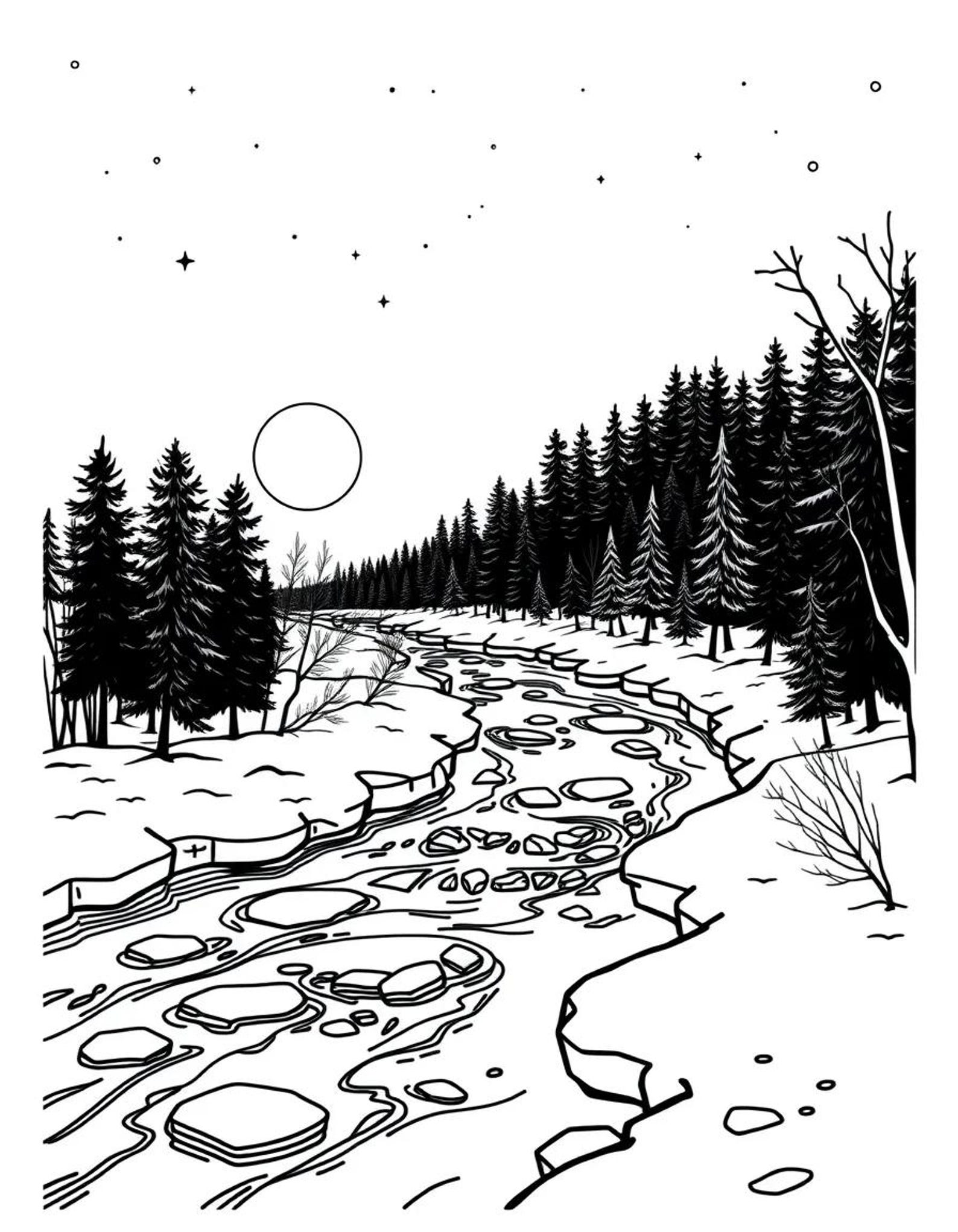 100 Winter Coloring Pages – Snowy Landscapes, Christmas Scenes & Cozy ...