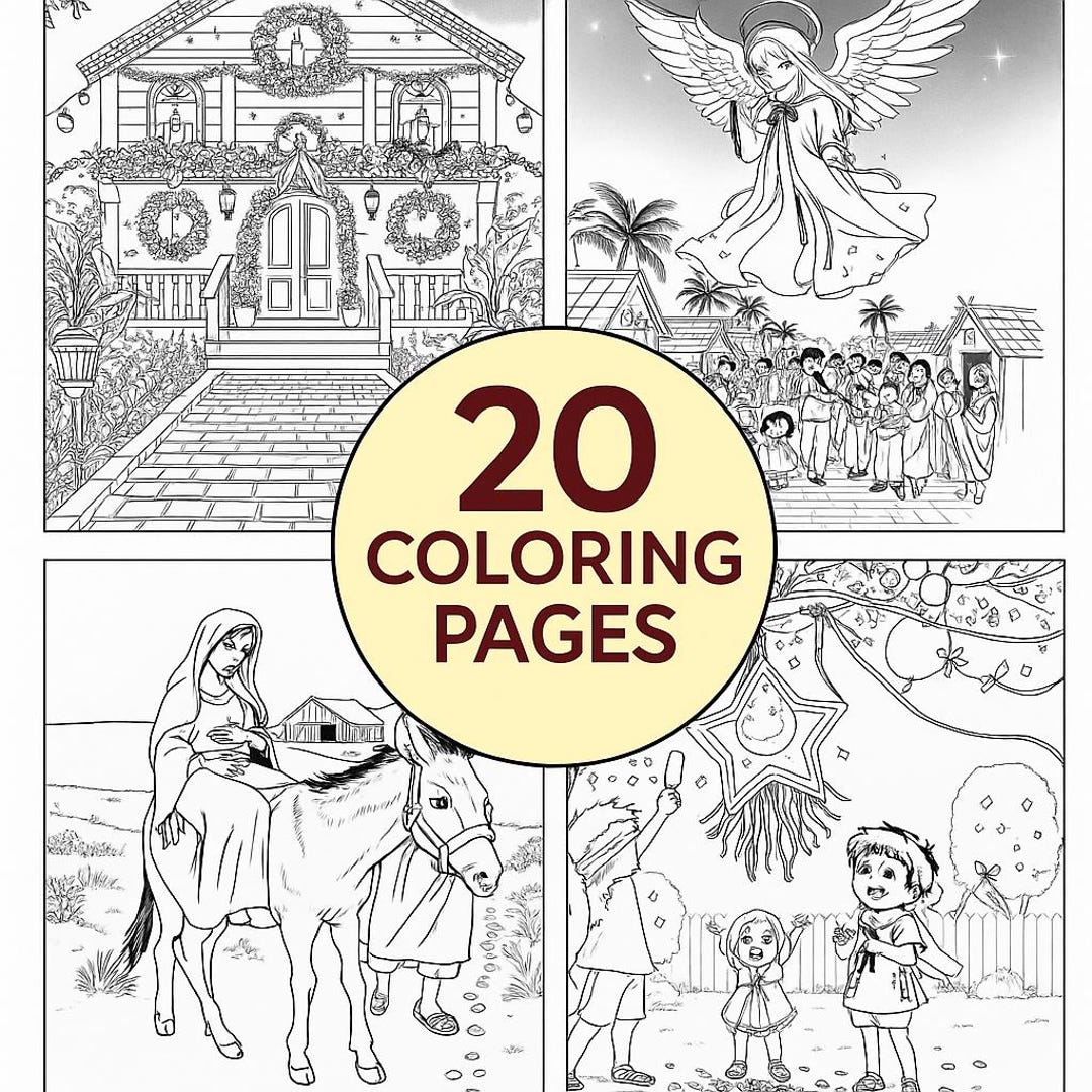Las Posadas Coloring Pages – 20-page Christmas Posada Bundle (instant ...