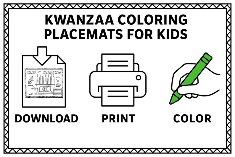 Festive Kwanzaa Coloring Placemats for Kids | Printable Holiday ...