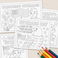 Happy Veterans Day Card, Veterans Day Thank You Card, Coloring ...