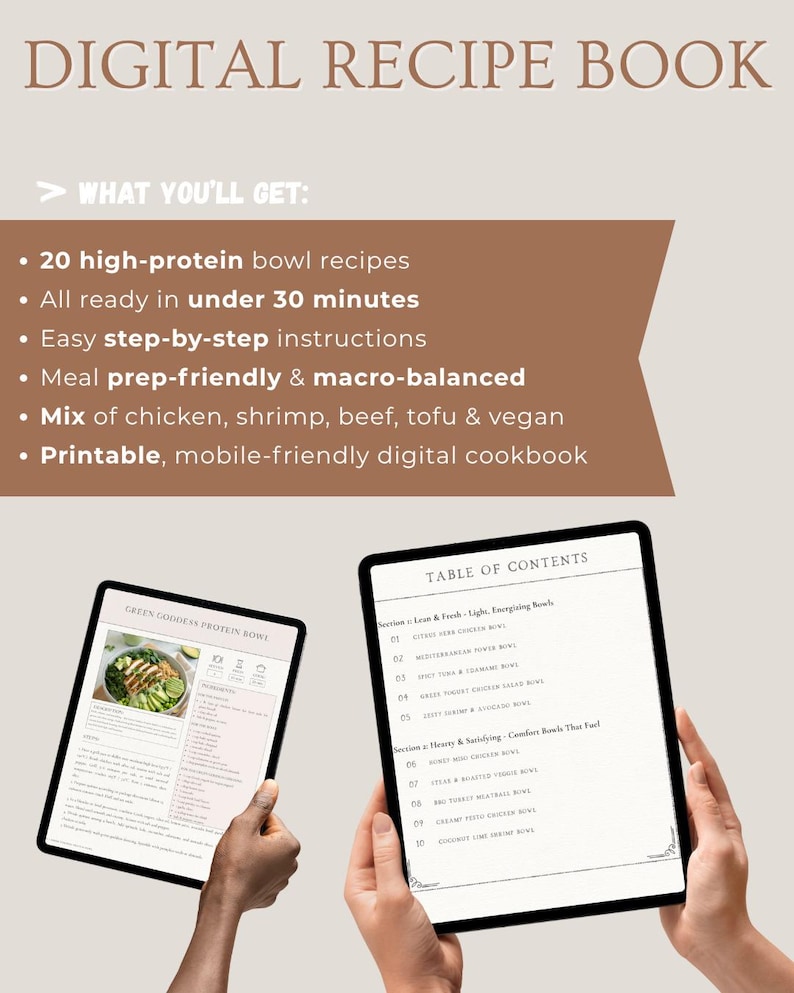 Digital Cookbook | 20 High-protein Meal Prep Bowls | Quick & Healthy ...