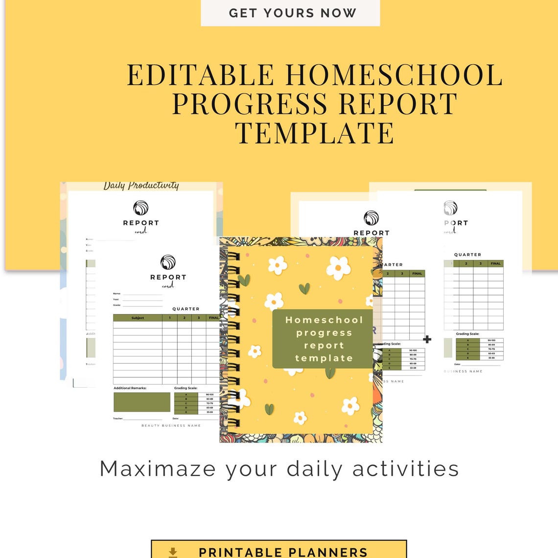 Editable Homeschool Progress Report Template | Digital Download Easy to ...