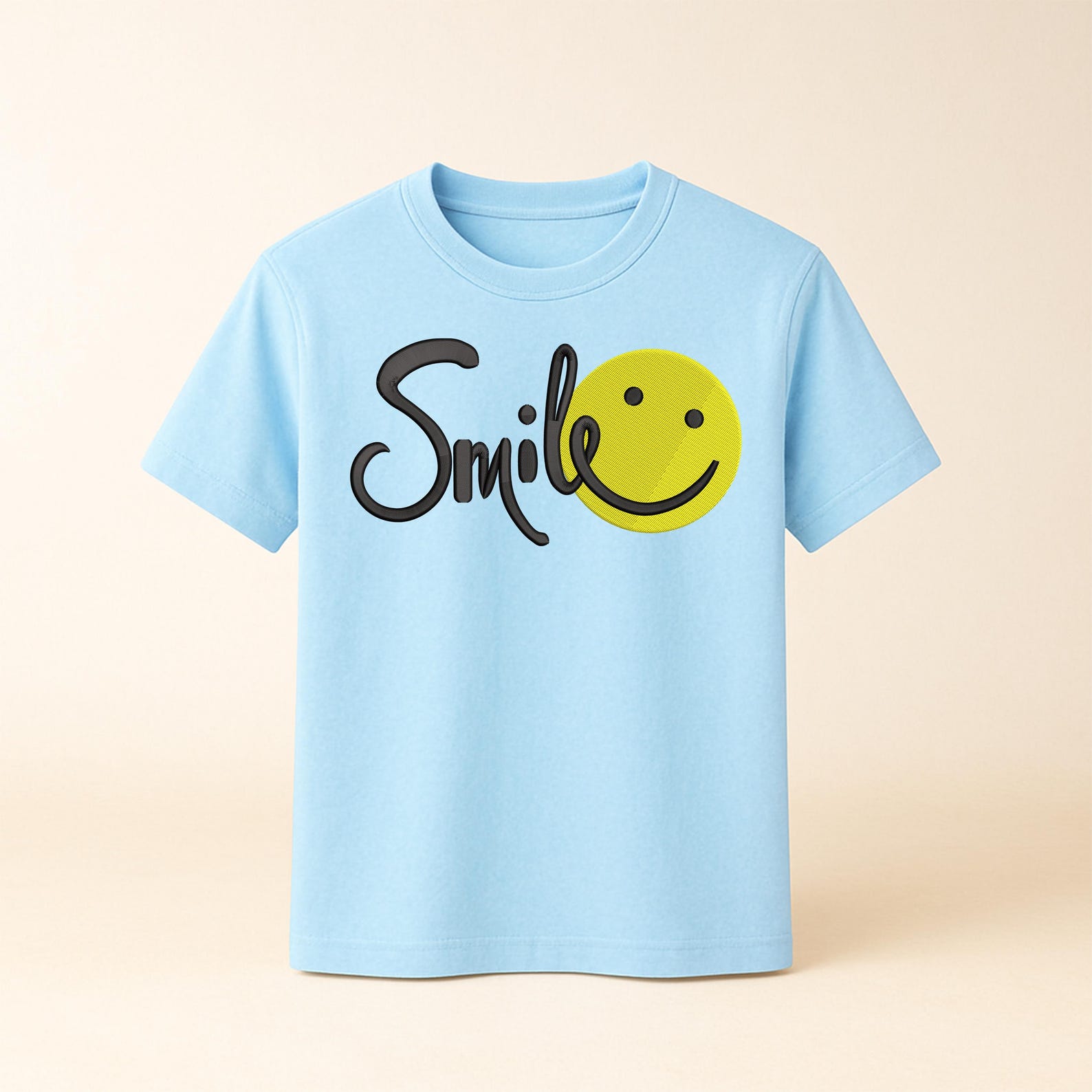 Smile Script With Happy Face – Cheerful Word Art Machine Embroidery ...