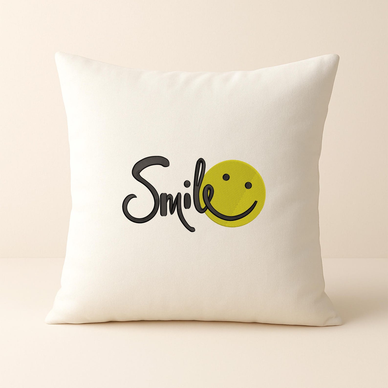 Smile Script With Happy Face – Cheerful Word Art Machine Embroidery ...