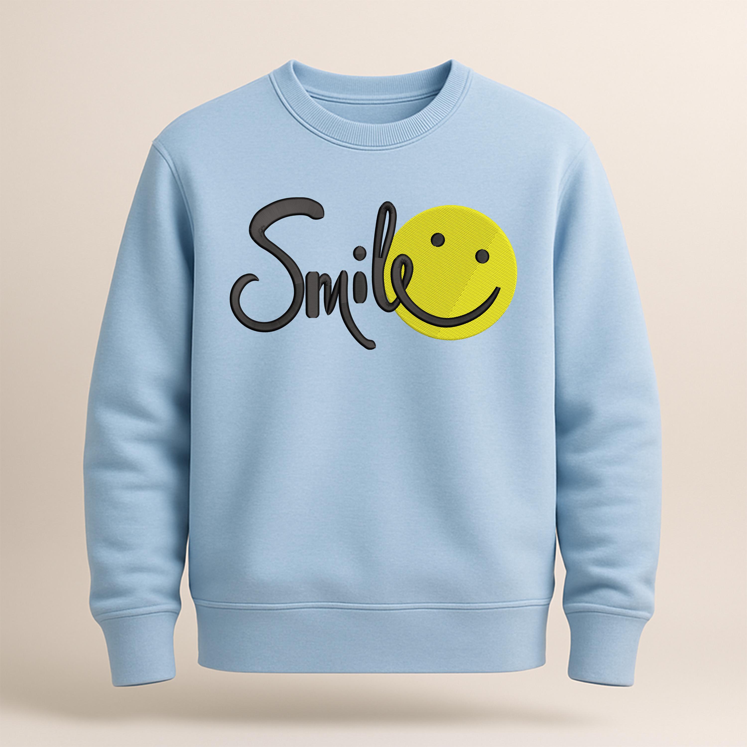 Smile Script With Happy Face – Cheerful Word Art Machine Embroidery ...