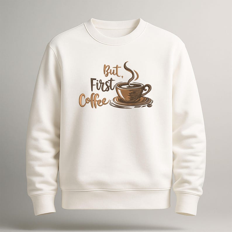 But First, Coffee Embroidery Design – Cozy Morning Stitch for Kitchen ...