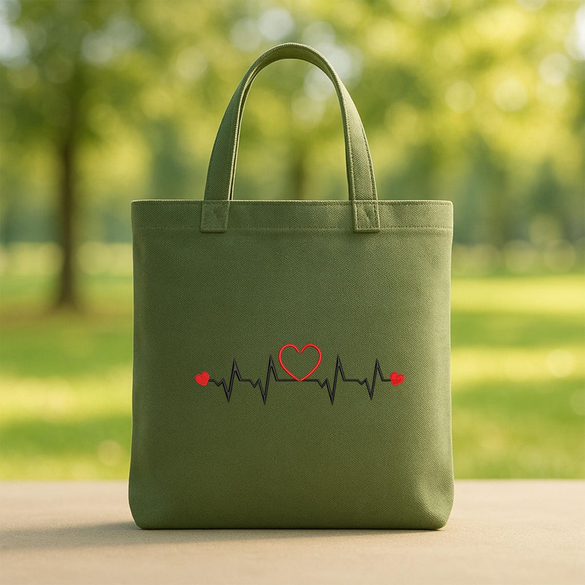 Heartbeat Heart Embroidery Design: EKG Valentine Applique (digital ...