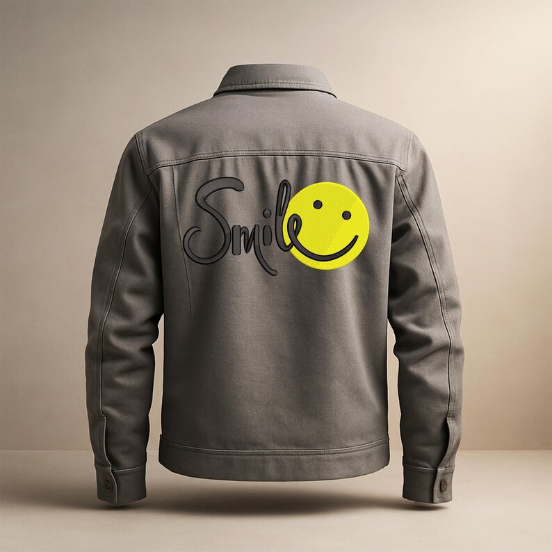 Smile Script With Happy Face – Cheerful Word Art Machine Embroidery ...
