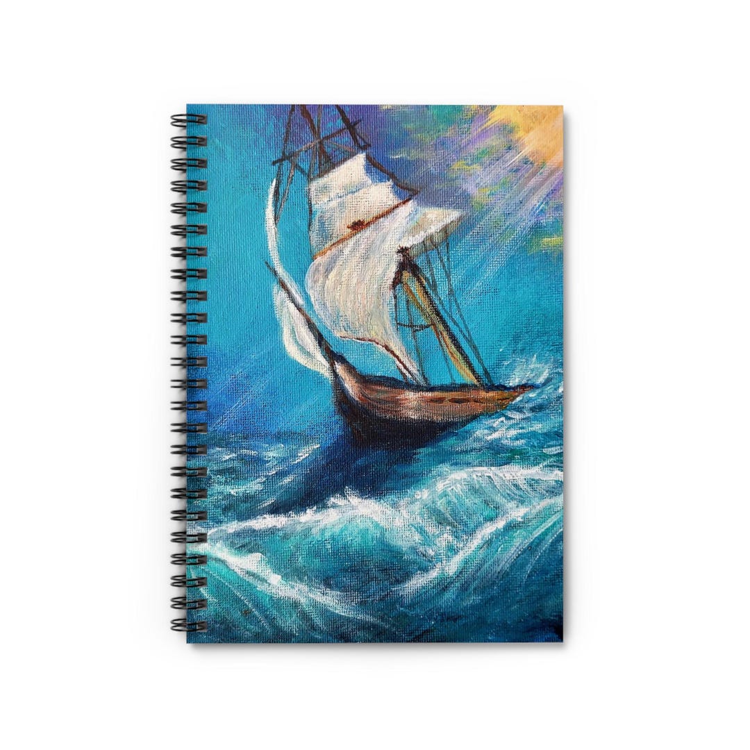 Guided by Light Notebook, Spiritual Ocean, Journey of Faith, Spiral ...
