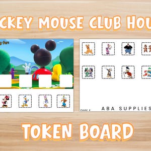 Mickey Mouse Club House | ABA Token Board | Digital Download (PDF) - Etsy