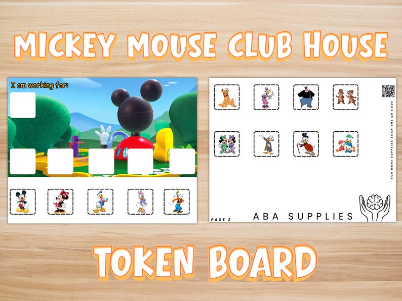 Mickey Mouse Club House | ABA Token Board | Digital Download (PDF) - Etsy