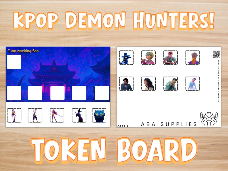 Kpop Demon Hunters | ABA Token Board | Downloadable PDF - Etsy