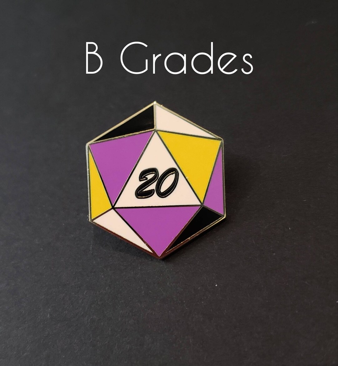 Non Binary Dnd D20 B-grade/seconds Enamel Lapel Pin - Etsy