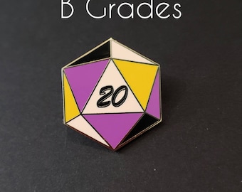 Non Binary Dnd D20 Enamel Lapel Pin | Etsy