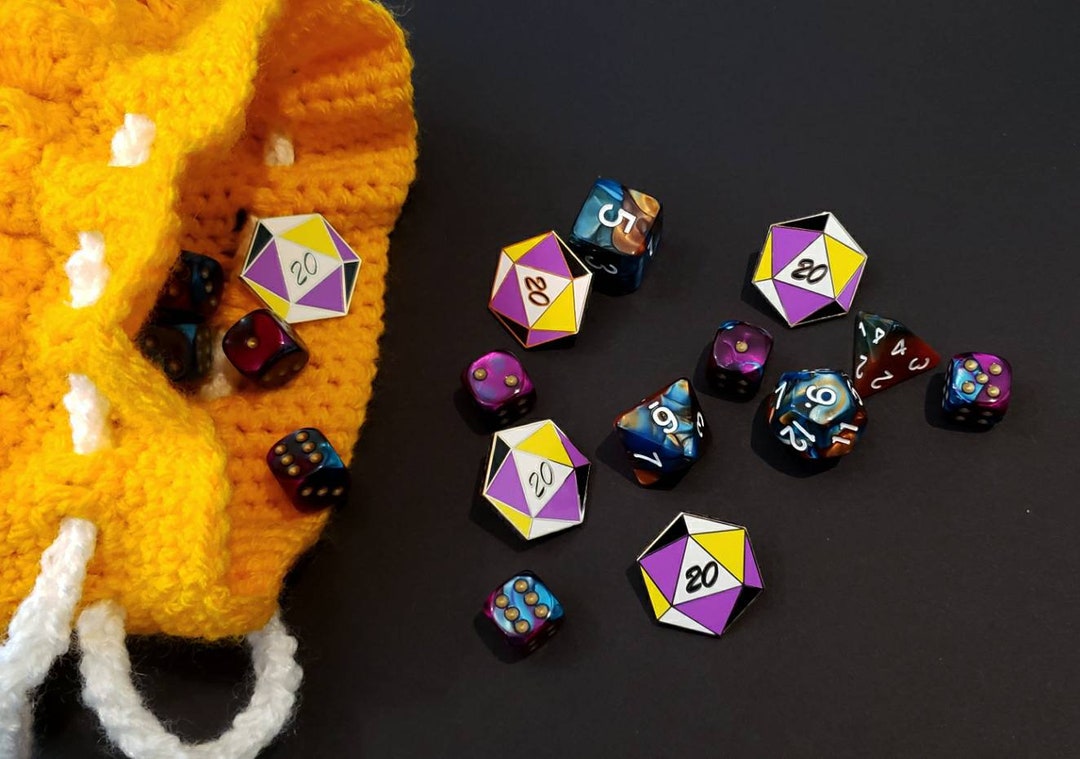 Non Binary Dnd D20 Enamel Lapel Pin - Etsy