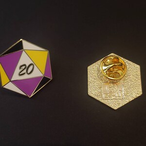 Non Binary Dnd D20 Enamel Lapel Pin - Etsy