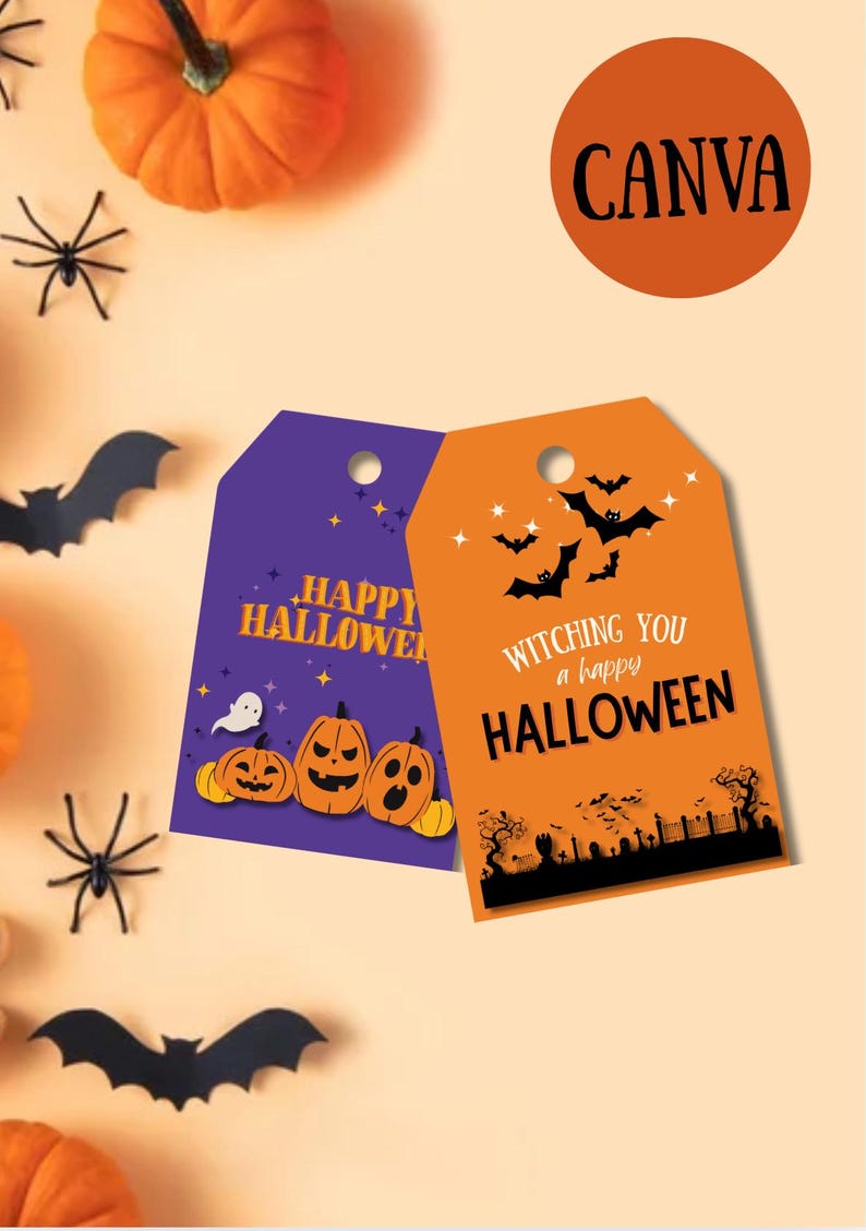 Editable Halloween Favor Tags: Trick or Treat Goodie Bag (canva ...