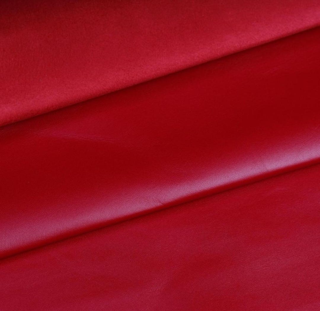 Italian Red Leather Hide — Genuine Metis Dahlia — 0.9–1.0 Mm 5.4-6.6 Sq ...