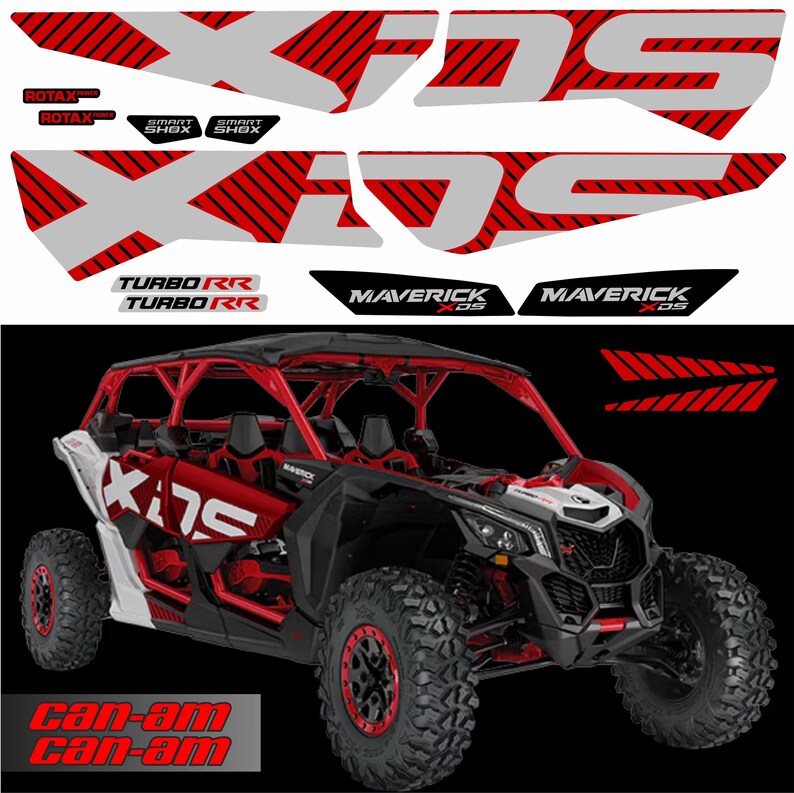 Can-am Maverick X3 Max XDS Turbo RR 4up 2025 Utv Decals Stickers Set ...