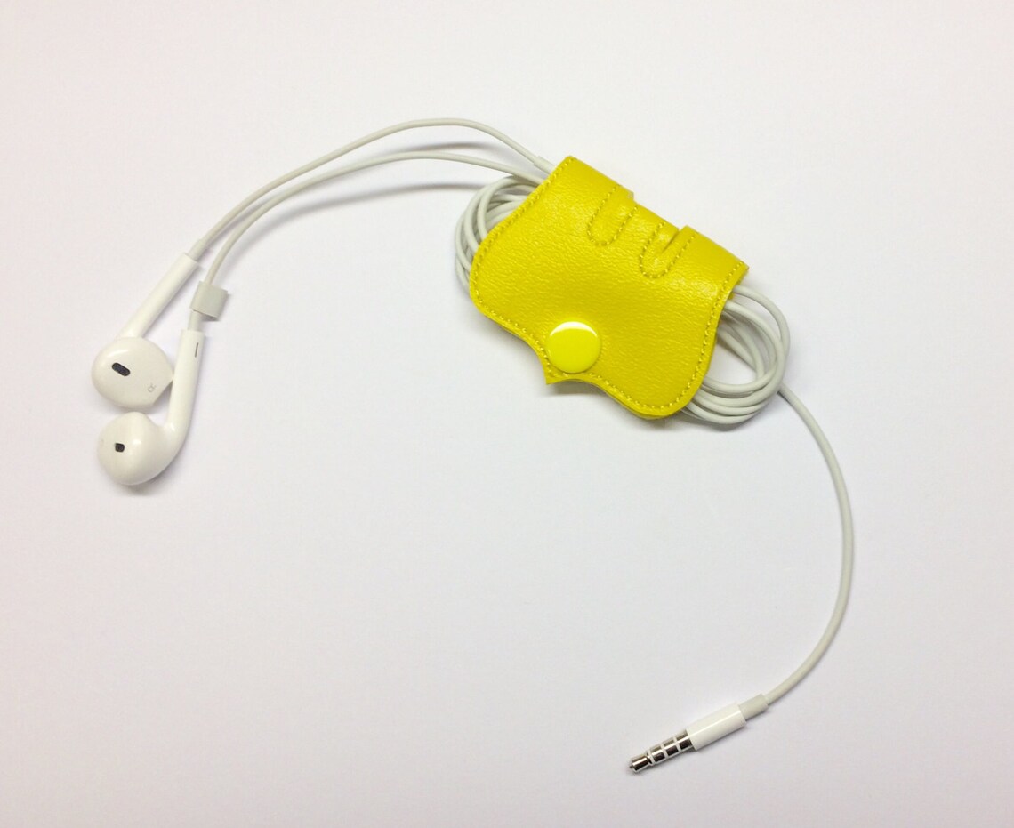 Cord Keeper, iPhone Cord, Ear Bud Cord, Cord Organizer, Yellow Snaps ...