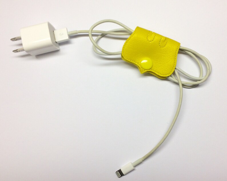 Cord Keeper, iPhone Cord, Ear Bud Cord, Cord Organizer, Yellow Snaps ...