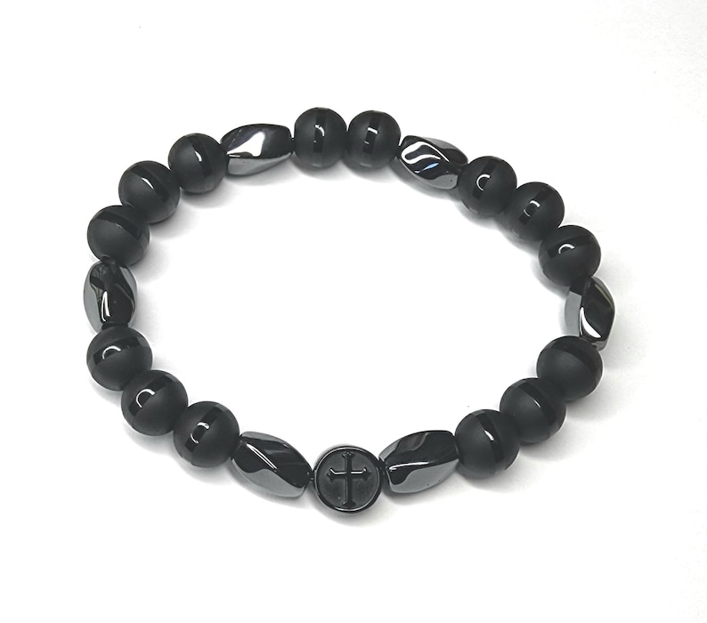 Armor of God Wrist Armor – Matte Black Onyx & Hematite Spiritual Wrist ...