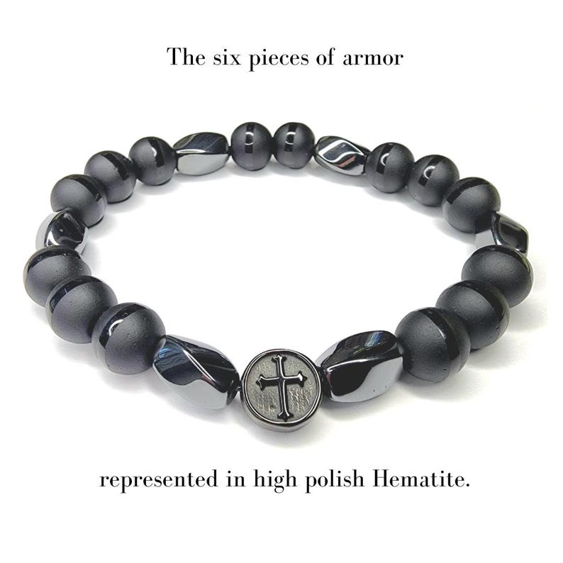 Armor of God Wrist Armor – Matte Black Onyx & Hematite Spiritual Wrist ...